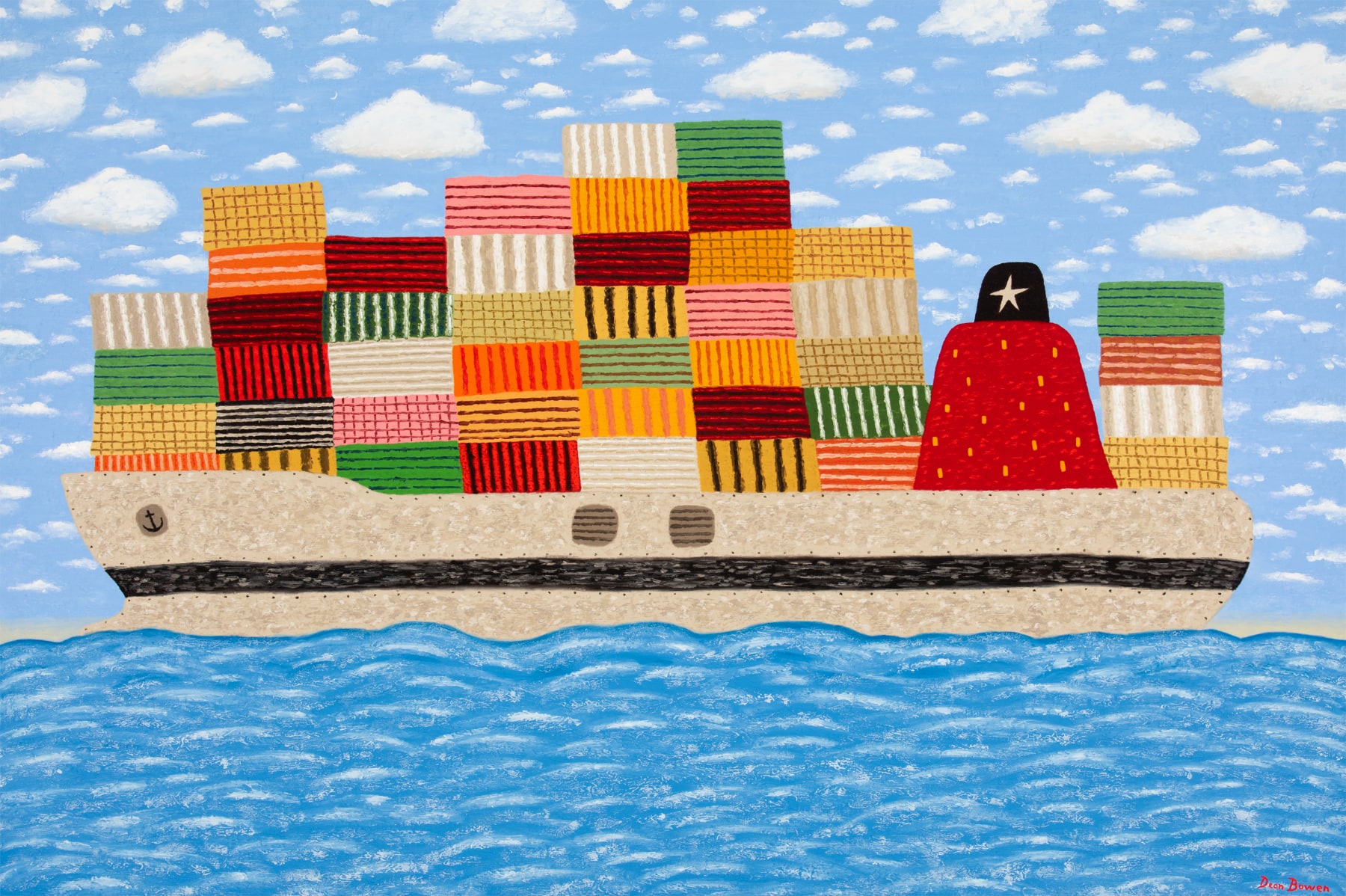 Container Ship (White Star), 2024 by Dean Bowen